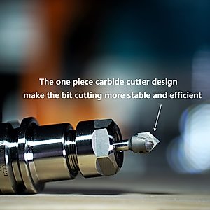 SpeTool V-Groove Carbide Router Bit 90 Deg Chamfer Bits for CNC Woodword 1/2in Cutting Diameter with 1/4in Shank