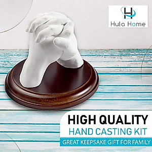 Hand Casting Kit for Couples or Family | Mounting Plaque Included | DIY Plaster Hand Mold Keepsake Sculpture Kit Gifts for Her, Kids, Weddings, Anniversary