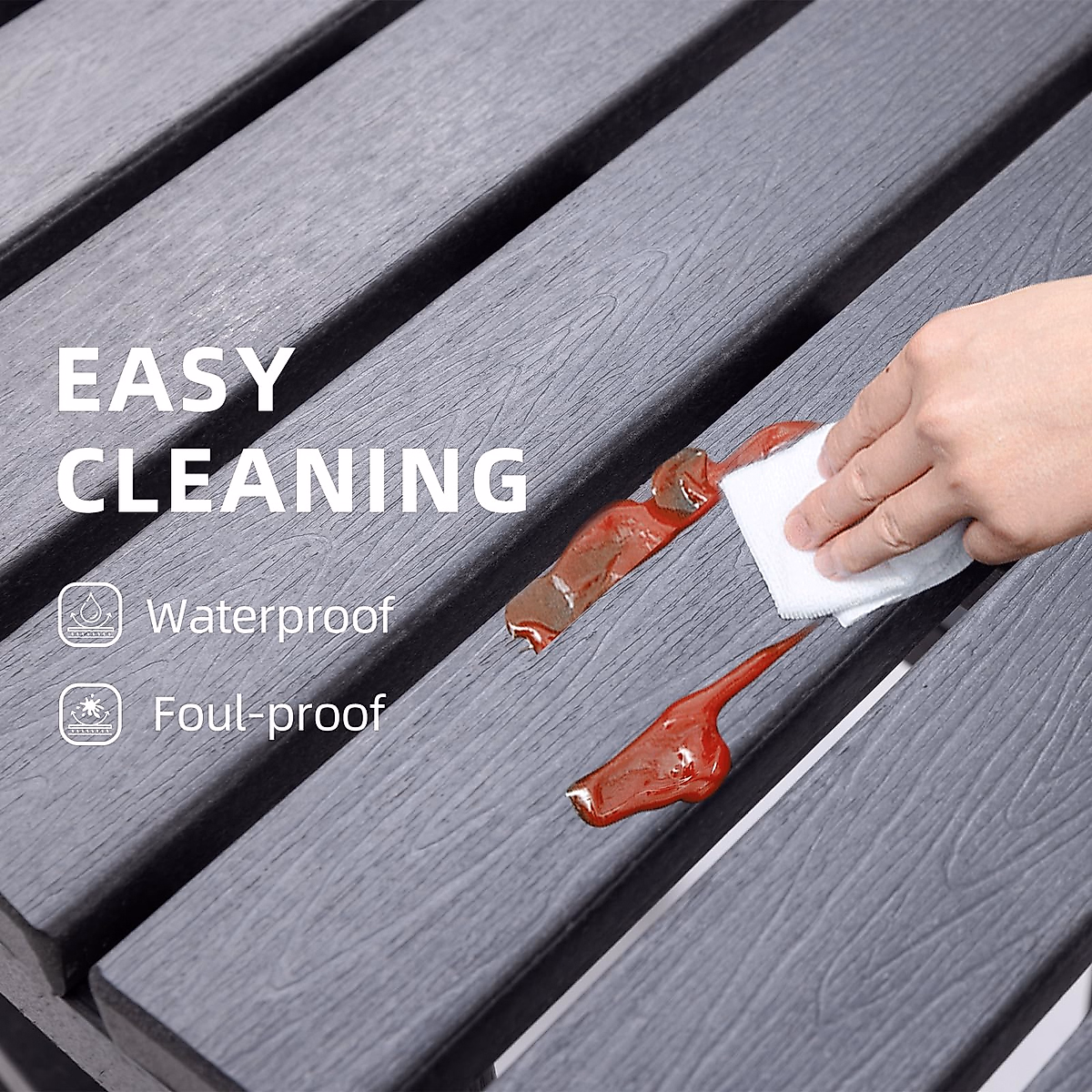 Display Riser Hot Tub Table for Outside 26" H, HDPE Spa Surround Bench, Weather Resistant Waterproof Outdoor Curved Pool Bench, Grey