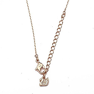 SWAROVSKI Further Collection Women's Necklace, Intertwined Circle Pendant with White Crystals and Rose-Gold Tone Plated Chain
