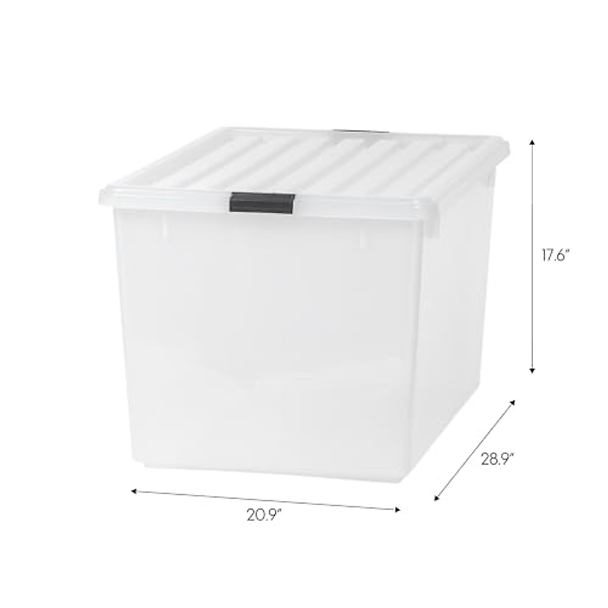 IRIS USA 144 Quart Stackable Plastic Storage Bins with Lids and Latching Buckles, 3 Pack, Containers with Lids, Durable Nestable Closet, Garage, Totes, Tubs Boxes Organizing, Clear