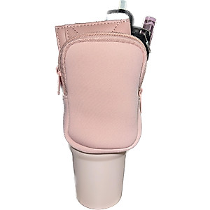 MIMI AND JUNE Water Bottle Zipper Pouch- Compatable for Stanley Quencher Adventure 40oz & Stanley IceFlow 20oz 30oz; Women's Gym Accessory; Card and Key Holder