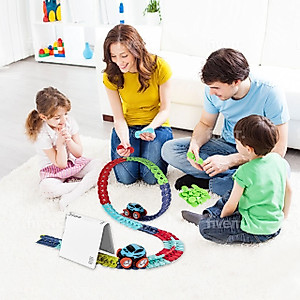 Car and Flexible Track Playset Create A Engineering Road Gifts for 3 4 5 6 7 8 9 10 11 Year Old. Race Tracks Toys for Kids Boys and Girls, Best Toys for Boys and Girls (Car + 46 Track Parts)