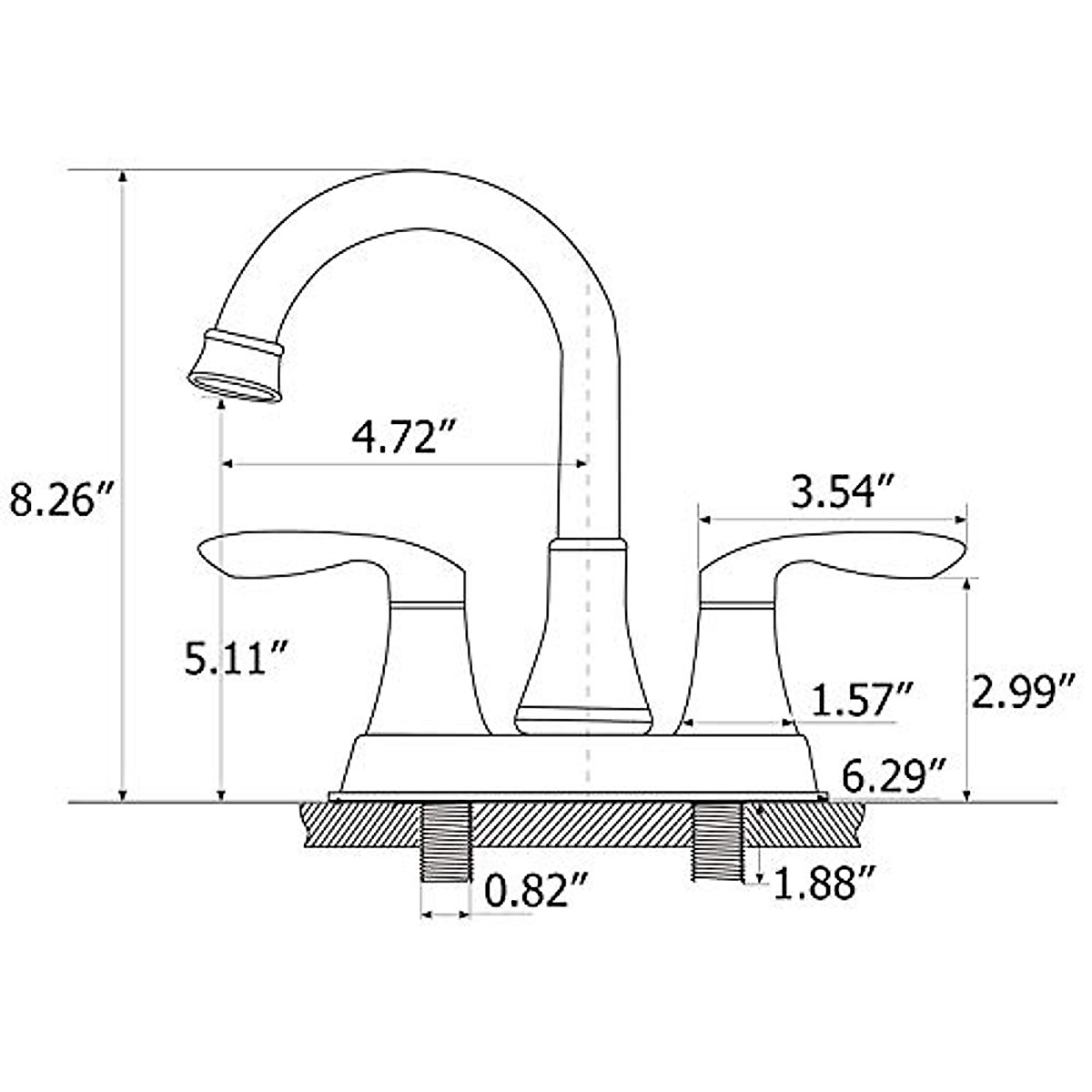 Comllen Oil Rubbed Bronze Bathroom Faucet Centerset 4 Inch Two Handle Bathroom Sink Faucet with Swivel Spout Bronze Faucet for Bathroom Sink Without Pop up Drain Water Supply Lines