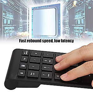 22 Keys Wireless Numeric Keypad Portable Mini Keyboard Number Pad Ultrathin Numeric Keyboard Numpad for Laptop Desktop Computer PC (Black)