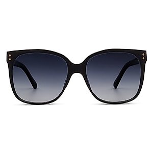 Peepers by PeeperSpecs Women's Poolside Polarized Sunglasses Square, Black, No Correction