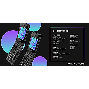 Flip Phone 4G LTE Volte Unlocked Compatible with T-Mobile Mint GSM Worldwide Maxwest Neo 4G Dual Nano Sim LTE Bluetooth (NOT VERIZON/Boost) Radio FM