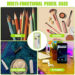Mesh Pencil Case, Multifunctional Transparent Mesh Pencil Pouch Pencil Storage Case Stationery Pouch Pencil Zipper Case Clear Travel Makeup Pouch for Students Office Travel (Green)