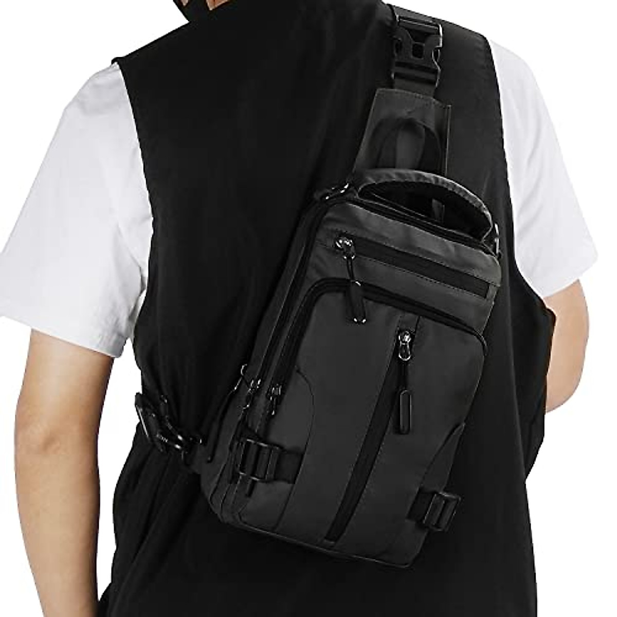 Sling Crossbody Backpack Shoulder Bag for Men,Travel Hiking Chest Bag Daypack