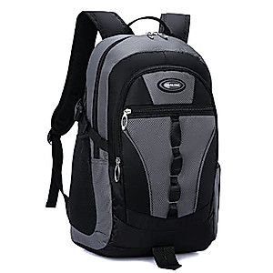 Kids School Backpack For Boy And Girl,Large Capacity Middle Elementary Primary StudentsTeens Bookbag Sports Daypack (Grey)