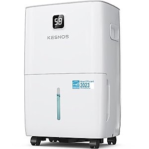 Kesnos 120 Pints Energy Star Dehumidifier for Home & Basement with Drain Hose, Front LED Display and 1.06 Gal Water Tank, Ideal for Spaces up to 6,500 Sq. Ft., Featuring Auto Defrost & Timer