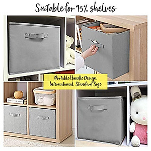 Storage Box Storage Bins 3 Pack Storage Cube Basket Bins Cloth Folding Box Closet Drawers Container Dresser Basket Organizer Shelf Collapsible for Underwear Sock Bra Tight Kids Toy (Gray)