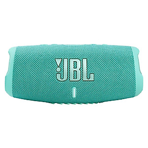 JBL Charge 5 Portable Waterproof Wireless Bluetooth Speaker Bundle with divvi! Protective Hardshell Case - Teal