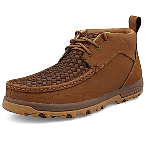 Twisted X Men's Chukka Driving Moc, Moc Toe with CellStretch, Clay & Cocoa, 10.5 M