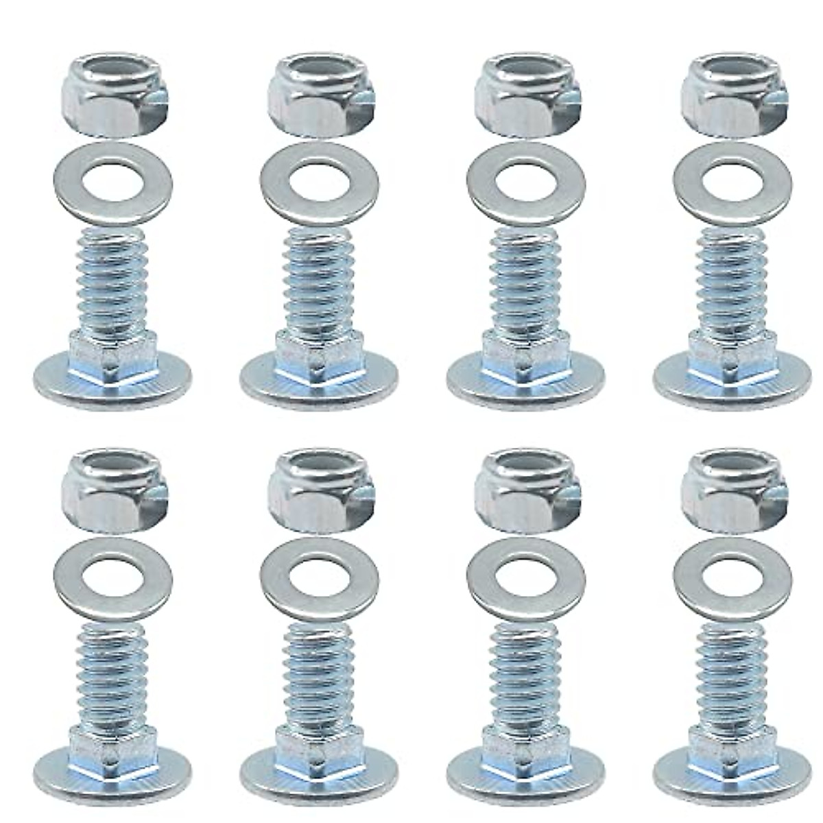 Pack of 8, 710-0451 710 0451 SnowBlowers Skid Shoe (5/16-18) 3/4" Carriage Bolts Nuts and Washers Kit fits MTD Cub Cadet 736-0242 712-04063 784-5580 Oregon 73-031 Rotary 8828