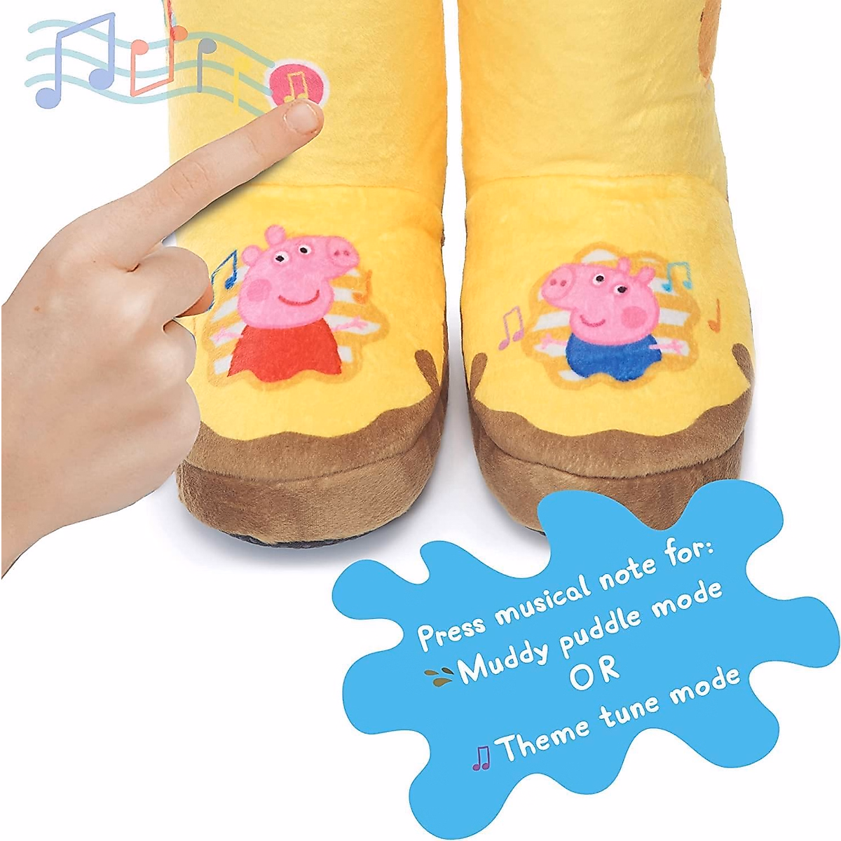 Peppa Pig Toys Muddy Puddle Boots with Sounds | Interactive Wearable Yellow Toy Wellies with Sound and Music activated as you Walk or Run