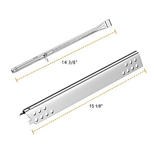 SafBbcue 463437815 463436915 Replacement Parts for Charbroil 463436815 463435115 463370015 463335115 466335015 463343015 466343015 Heat Plates G4580018W1 G4328M00W1 Burner Tube