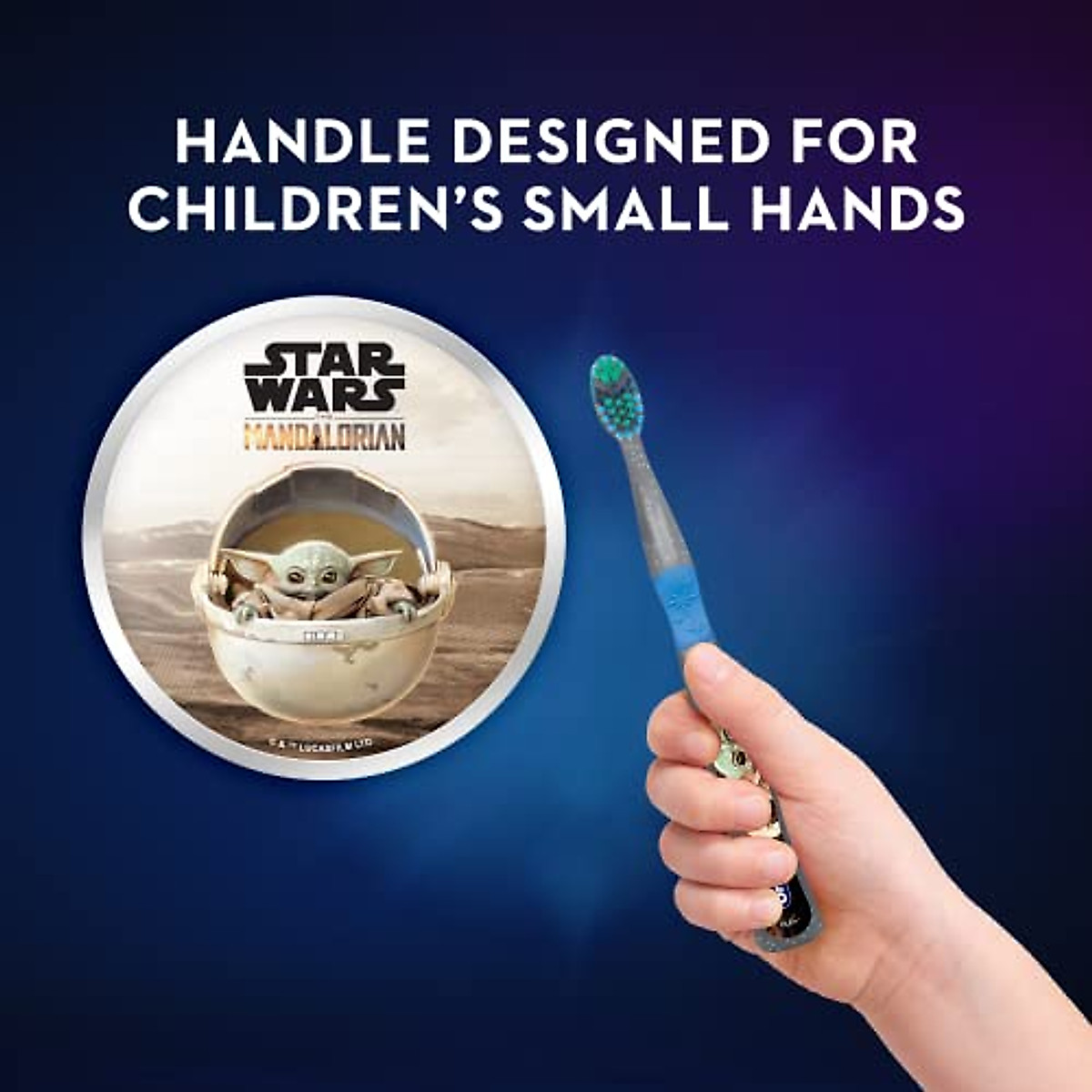 Oral-B Kids Manual Toothbrush Featuring Star Wars The Mandalorian, Soft Bristles, for Children and Toddlers 3+, Pack of 6