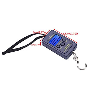 Fish Scale with Backlit LCD Display, Waterproof Fish Scale Digital Up to 88lb/40kg, Portable Hanging Fish Weight Scale for Home, Farm, Outdoor, Hunting, Fishing