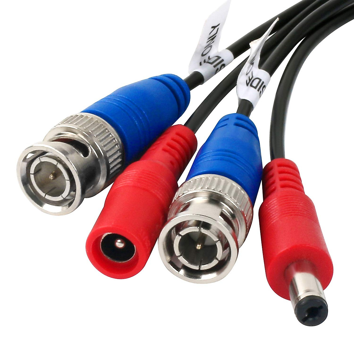 Tainston 4 Pack 200 Feet BNC Video Power Cable Wire Video Security Camera Wire with Connectors for CCTV Camera DVR Surveillance System