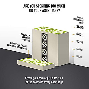 Avery Metallic Asset Tag Labels, 3/4 x 2", Laser Printable Tags, 240 Waterproof Labels (61524)