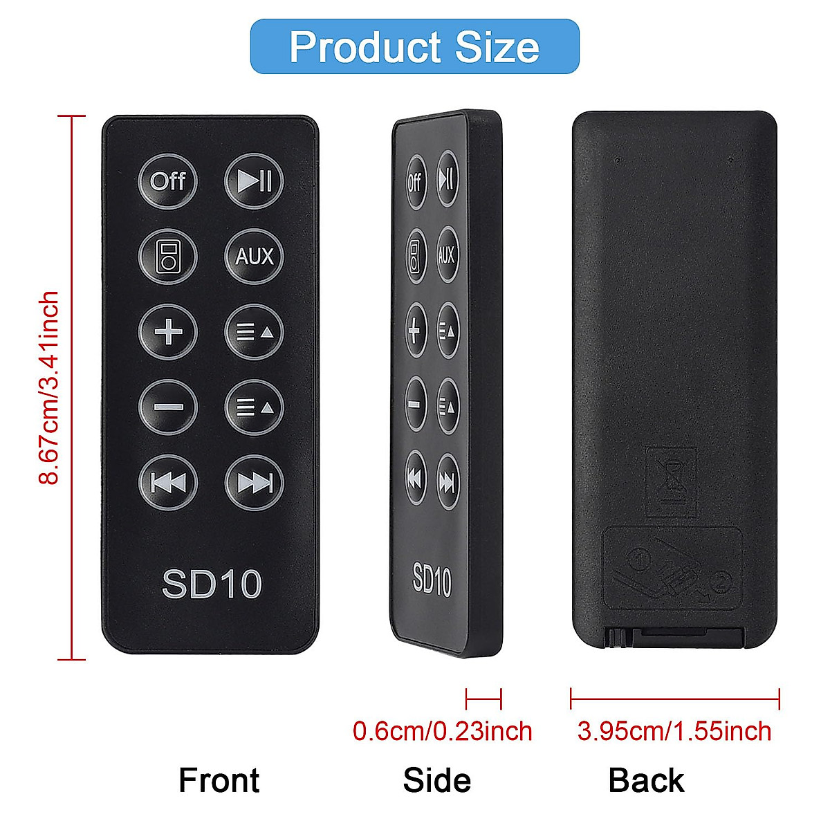 New Replaced Remote Control Compatible with Bose SoundDock 10 AM316536 AM314136 Sounddock Series 2 3 II III Bluetooth Digital Music System Controller with Battery