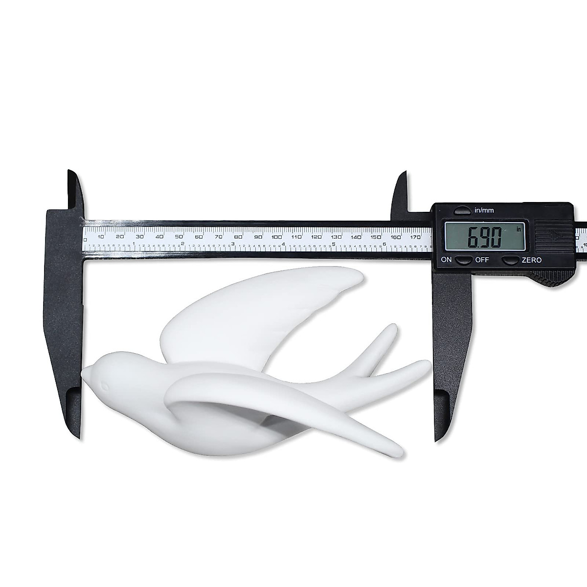 MORMEII 6PC White Ceramic Birds Figurines Wall Art for Home Garden Wall Decoration