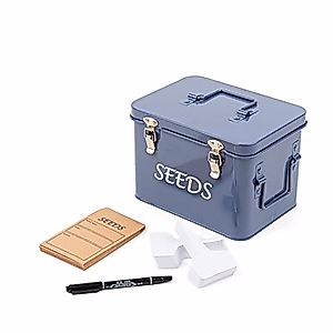 GLOCHYRA Seed Packet Storage Box Garden Seed Storage Organizer - Seed Container Comes with 100 Plant Labels, 10 Seed envelopes, Marker Pen