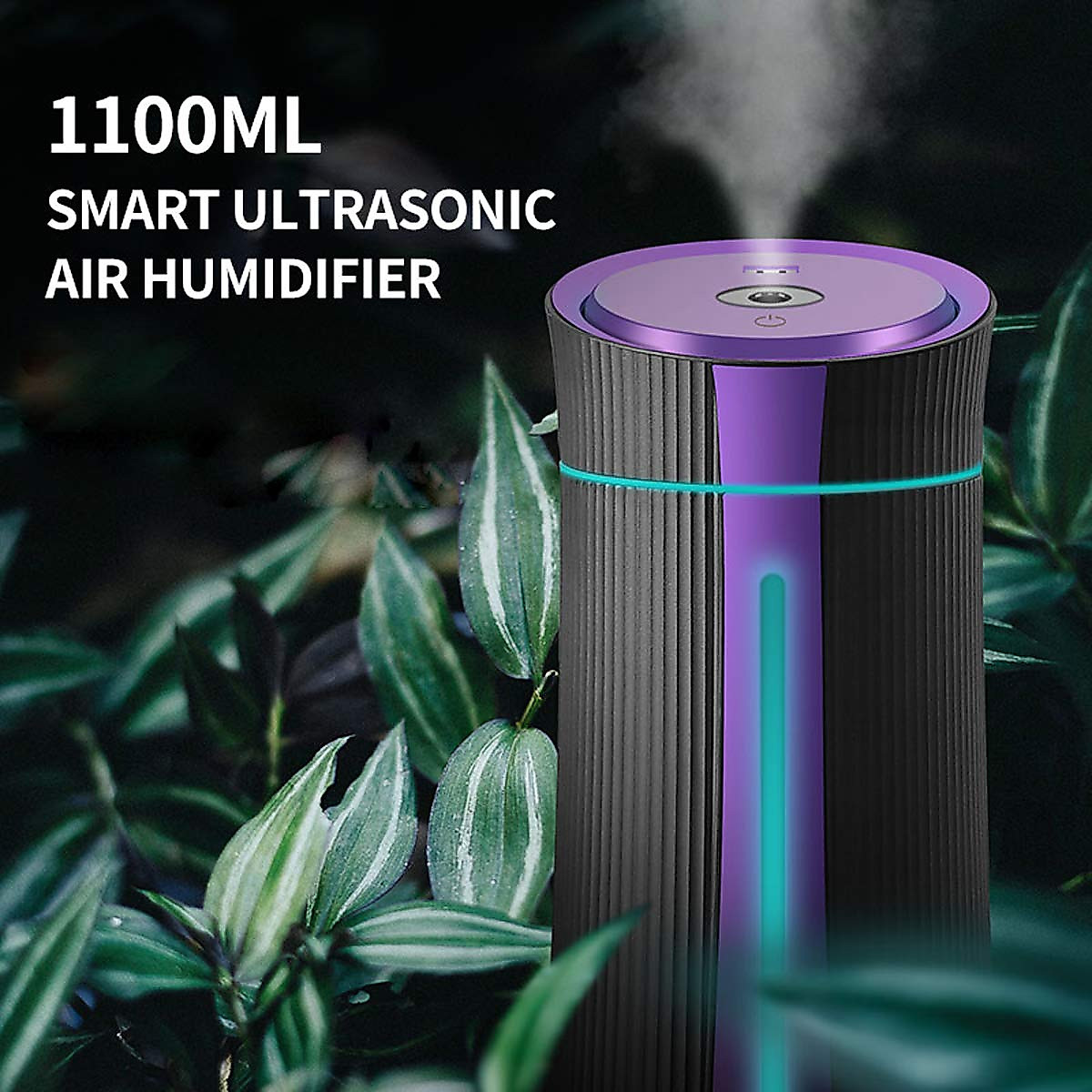 Cool Mist Humidifier, 1100ml Air Humidifier Mini,Ultrasonic Humidifier With Led Light Quiet Operation For Bedroom, Home,Large Room, Baby Room