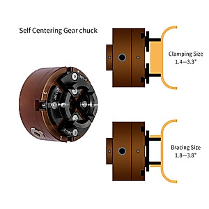 SIIIXS 4 Inch Wood Lathe Chuck Set 1" x 8TPI Thread & 3/4"x16TPI Adapter, Self-Centering 4 Jaw Wood Turning Chuck