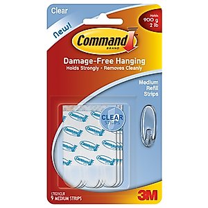 Command Strips 17021CLR Clear Medium Command™ Refill Strips 9 Count