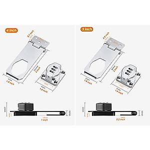 ETEKJOY Keyless Cabinet Lock 3-Digit Password Combination Code Hasp latch Lock Twist Knob Wooden Drawer Cupboard Locker Gun-Safe Closet Box (4 inch, Antique Copper)