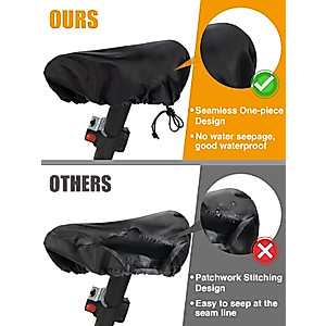 PAMASE Waterproof Bike Seat Cover - Outdoor City Road Bike Saddle Rain Cover, 2pcs Bicycle Cushion Protector with Drawstring & Storage Bag for Dust Resistant -15.7 * 15in