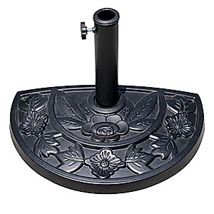 Sundale Outdoor Half Round Resin Umbrella Base for Half Patio Umbrella, Black