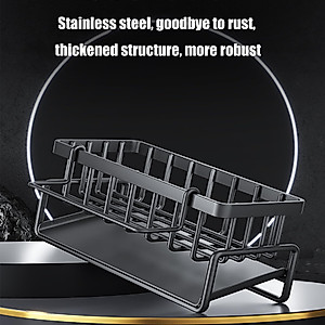 HWultra Sponge Holder for Kitchen Sink, with Two Brush Holder and Stainless Steel Self Drain Tray (1 sponge holder+ 2 small holder)