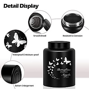 Urns for Human Ashes,JOFUNG, Metal Cremate Funeral Urn for Adult,Keepsake,Laser Engraving,Thread Design on The Top,Butterfly