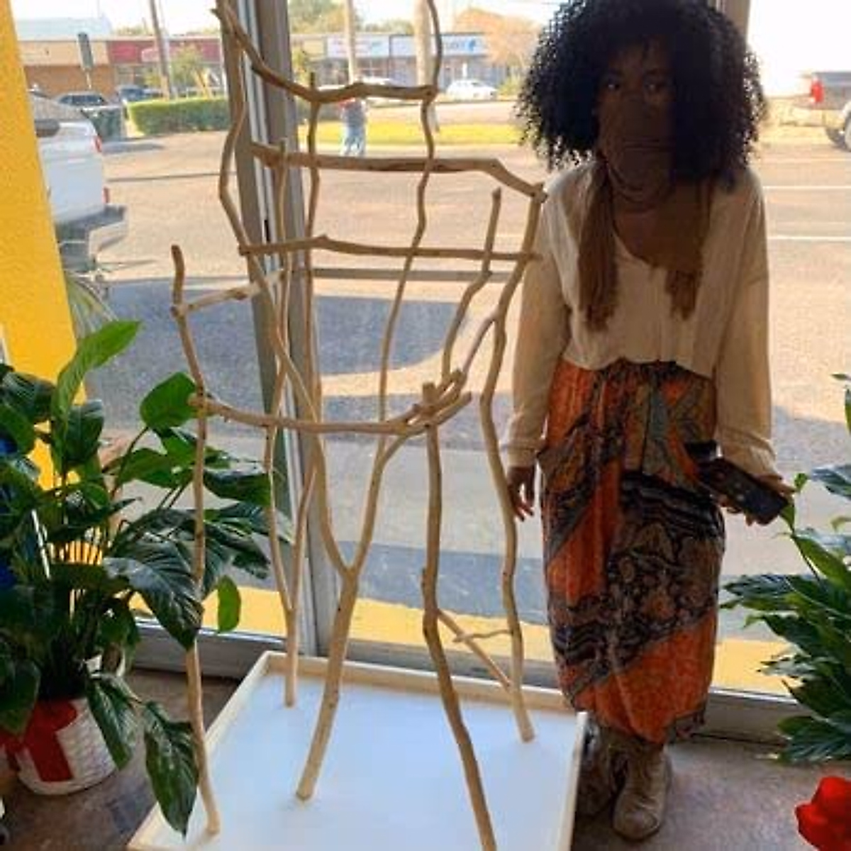 ExoticDad Small Parrot Stand - Customize Your Perch for Parrot with Dragonwood Natural Bird Perch on Wheels Parrot Play Stand for Cockatoo, Birds, African Grey, Macaw, Birds (2 x 2.85 Ft - B 4Ft H)