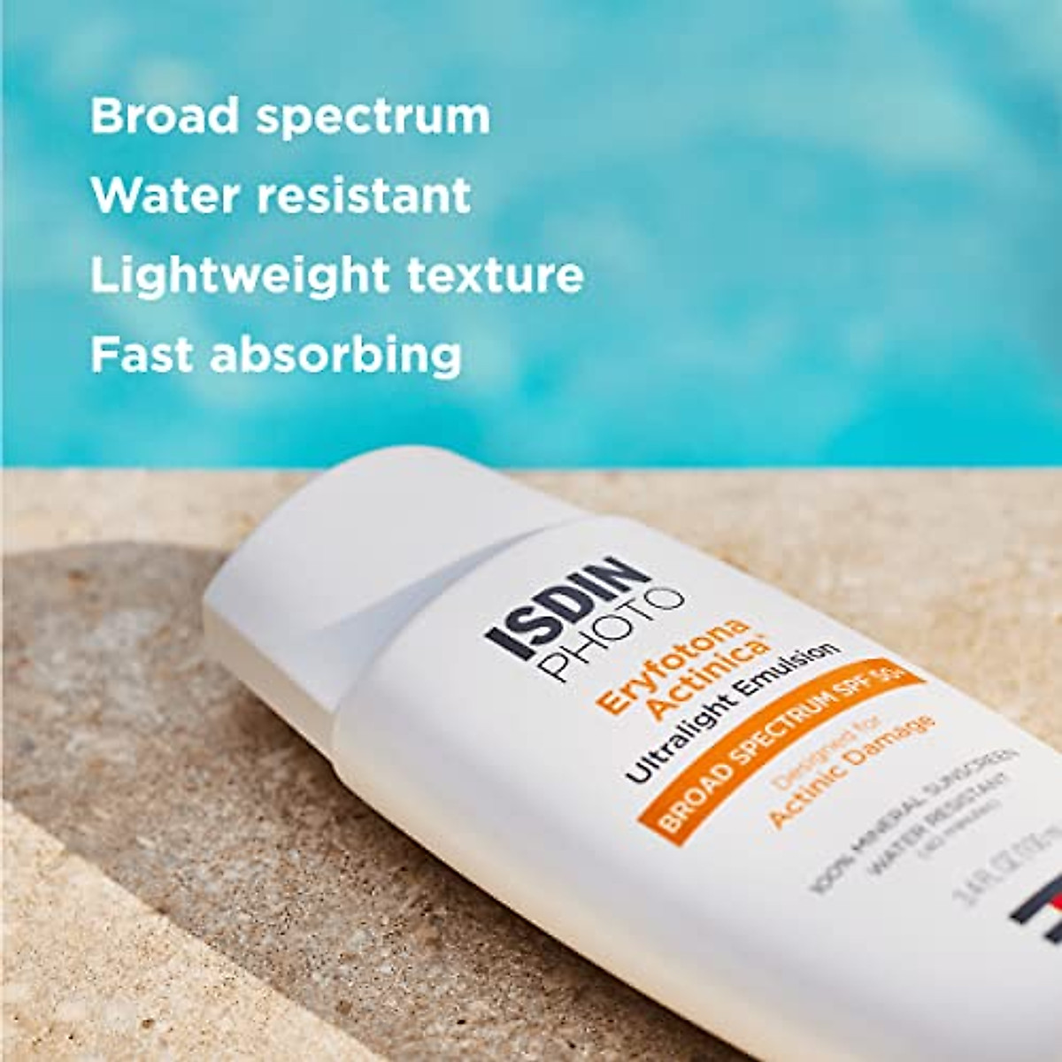 ISDIN Eryfotona Actinica Zinc Oxide and 100% Mineral Sunscreen Broad Spectrum SPF 50+, No White Cast, Suitable for Sensitive Skin, 3.4 Fl Oz