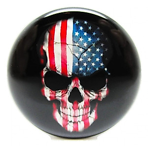 Pierced Republic American Skull Ear Plugs - Acrylic - Screw on - New *Pair* (00 Gauge (10mm))