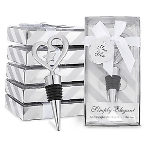 12 Pieces Heart Wine Stoppers Wedding Bridal Favor for Guests Silver Heart Wine Bottle Stoppers Heart Champagne Stoppers Wine Savers Metal Wine Cork Holder Plugs with Gift Boxes for Wedding Party