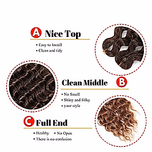 22-28 Inch Deep Wave Twist Crochet Hair Natural Synthetic Braid Hair Afro Curls Ombre Braiding Hair Extensions Hair ,C,5/piece/28 inch