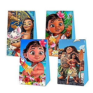 OU GUAN Moana Party Gift Bags Candy Bags Moana Party Supplies Moana Birthday Party Decoration (Pack of 12)