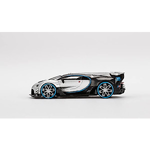 Bugatti Vision Gran Turismo Sliver and Carbon 1/64 Diecast Model Car by True Scale Miniatures MGT00369