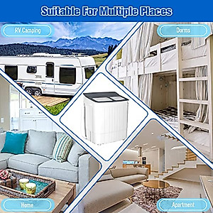 Bonusall Portable Washing Machine Compact 17.6 lbs, Mini 2IN1 Washer and Spin Dryer Combo with Built-in Gravity Drain, Small Twin Tub Washing Machine for Apartment Dorms RV, Grey