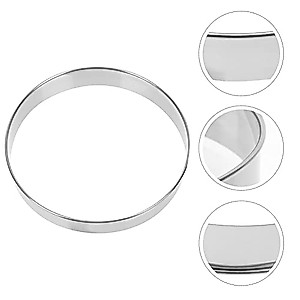 Stainless Steel Muffin Rings Tart Pastry Rings Molds Non Stick Pizza Cutter Rings Egg Pancake Rings Metal Baking Tools Pie Crust Shield for Cakes Desserts Dough Silver 10in