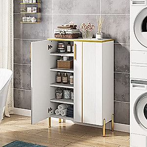 Tribesigns Shoe Cabinet with Doors, 6-Tier Shoe Storage Cabinet with Adjustable Shelves, Wooden Shoes Rack Shoe Storage Organizer for Entryway, Hallway, Closet, Living Room, White