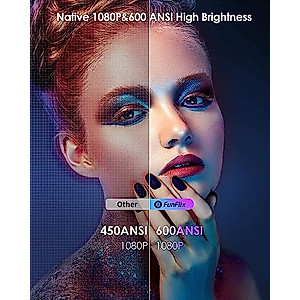 Native 1080P 5G 4K Projector with WiFi and Bluetooth, FunFlix 20000L High-bright Projector, 4P/4D Keystone/Zoom,300" Display, Movie Outdoor Indoor Projector for HDMI, USB, Phone, Laptop, TV Stick