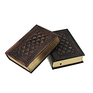 Retro Vintage Embossed Leather Gold Hard Cover Bible Notebook Personal Diary Bronze Hardcover Blank Travel Journal Note Memo Sketch Book Notepad Writing Sketchbook Scrapbook Drawing Diaries Gift