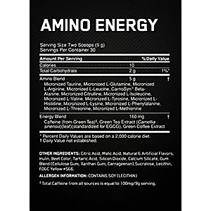 Optimum Nutrition Essential AMIN.O. Energy, Green Apple, 9.5 oz (270 g)