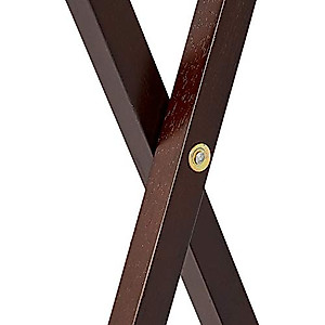 Amazon Basics Classic TV Dinner Folding Trays with Storage Rack - 4-Pack, Espresso